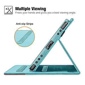 Fintie Case for Samsung Galaxy Tab A 8.4 2020 Model SM-T307, [Corner Protection] Multi-Angle Viewing Smart Stand Back Cover with Pocket, Turquoise/Brown