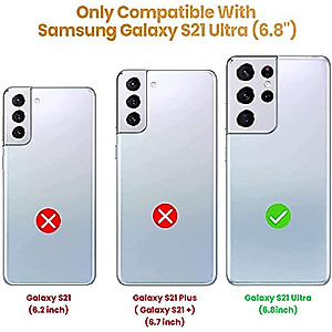 Tuokiou Clear Wallet Phone Case for Samsung Galaxy S21 Ultra 5G Upgrade Clear Card Slot Case Slim Fit Protective Soft TPU Shockproof with Cute Card Holder for Samsung Galaxy S21 Ultra 6.8 inch (2021)