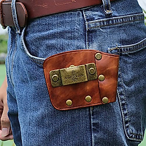 TOURBON Leather Clip on Tape Measure Holder