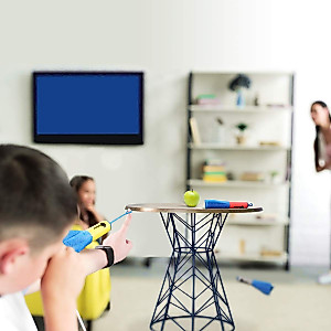 Slingshot Finger Rockets, 8 Pack LED Foam Rocket Launchers and 15.8" x 15.8" Foldable Target, Outdoor Indoor Camping Game Activities, Easter Basket Stuffers Gifts Party Favor Toys for Kids Age 5 6 7