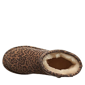 BEARPAW Women's Aleesa Exotic Leopard Size 10 | Women's Ankle Boot | Women's Slip On Boot | Comfortable Winter Boot