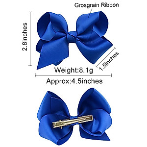 40PCS 4.5 Inch Hair Bows for Girls Grosgrain Ribbon Toddler Hair Accessories with Alligator Clips for Toddlers Baby Girls Kids Teens in Pairs