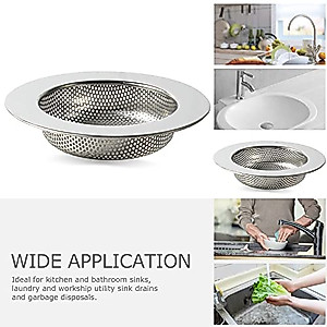 2 Pcs Kitchen Sink Strainer, Stainless Steel Large Wide Rim 4.5 Inch Diameter Sink Drain Strainer, Metal Fine Mesh Kitchen Sink Stopper, Anti Clogging Perfect for Kitchen Sinks Drains Thicken Edge