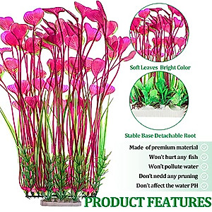 58 Pcs Artificial Aquarium Plant Plastic Fish Tank Decorations Fish Tank Accessories Aquatic Turtle Tank Accessories for Household and Office Aquarium Simulation, Small to Large