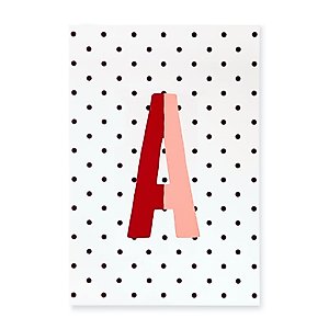 Kate Spade New York Initial Notepad, Paper Pad with 100 Blank Sheets, 7" x 4.75" Small Writing Pad for Desktop Notes, A (Pink)