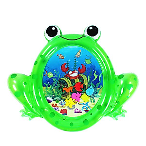 SUNSHINE-MALL Frog Baby Water mat, Tummy Baby Toys, Inflatable Play Mat Water Cushion Baby Toys, Fun Early Development Activity Play Center for Newborn (93 x 77 cm)
