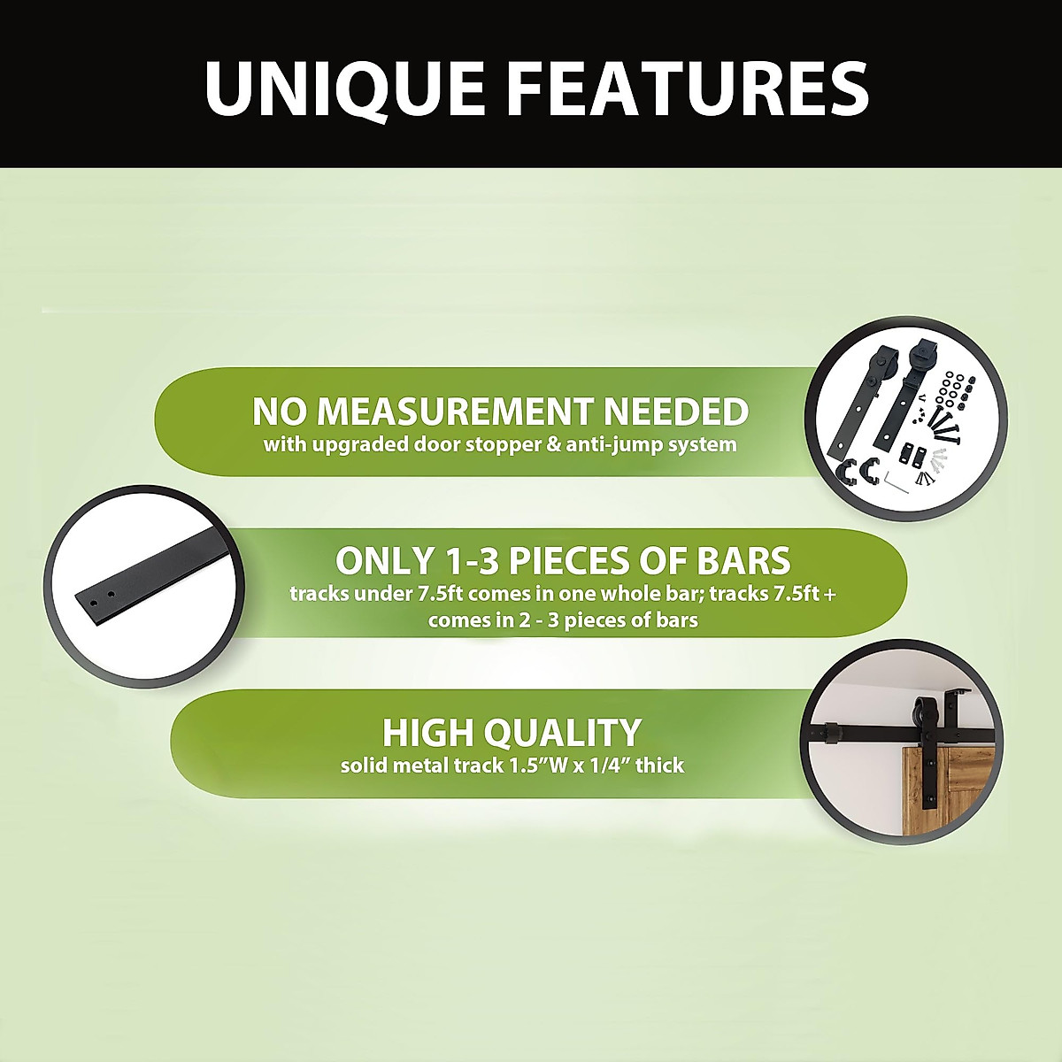 Homacer Black Rustic Ceiling Mount Non-Bypass Sliding Barn Door Hardware Kit, for One/Single Door, 7ft Long Flat Track, Interior Use Only (Doors are not Included)