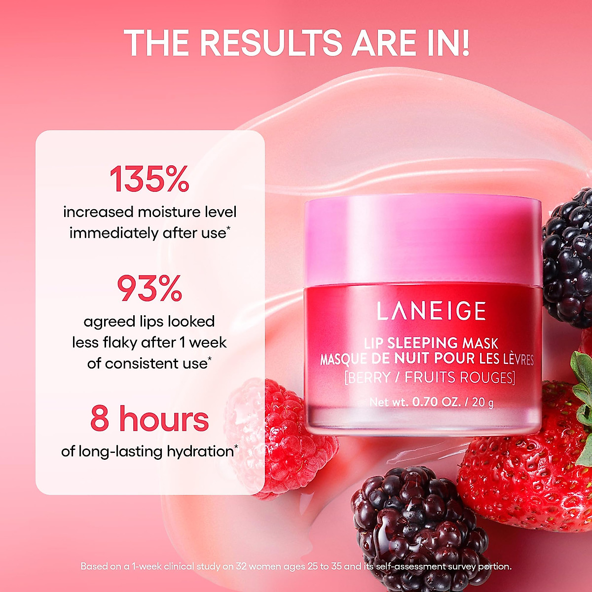 LANEIGE Divine Lip Duo: Lip Sleeping Mask Peppermint Intense Hydration with Vitamin C, Lip Glowy Balm Candy Cane