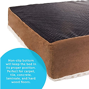 Orthopedic Pet Bed Foam-Mattress for Dogs & Cats - Quilted Rectangular Fits Crate Carrier - Medium 30 Long x 20 Wide