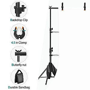 EMART 8.5 x 10 ft Photo Backdrop Stand, Adjustable Photography Muslin Background Support System Stand for Photo Video Studio