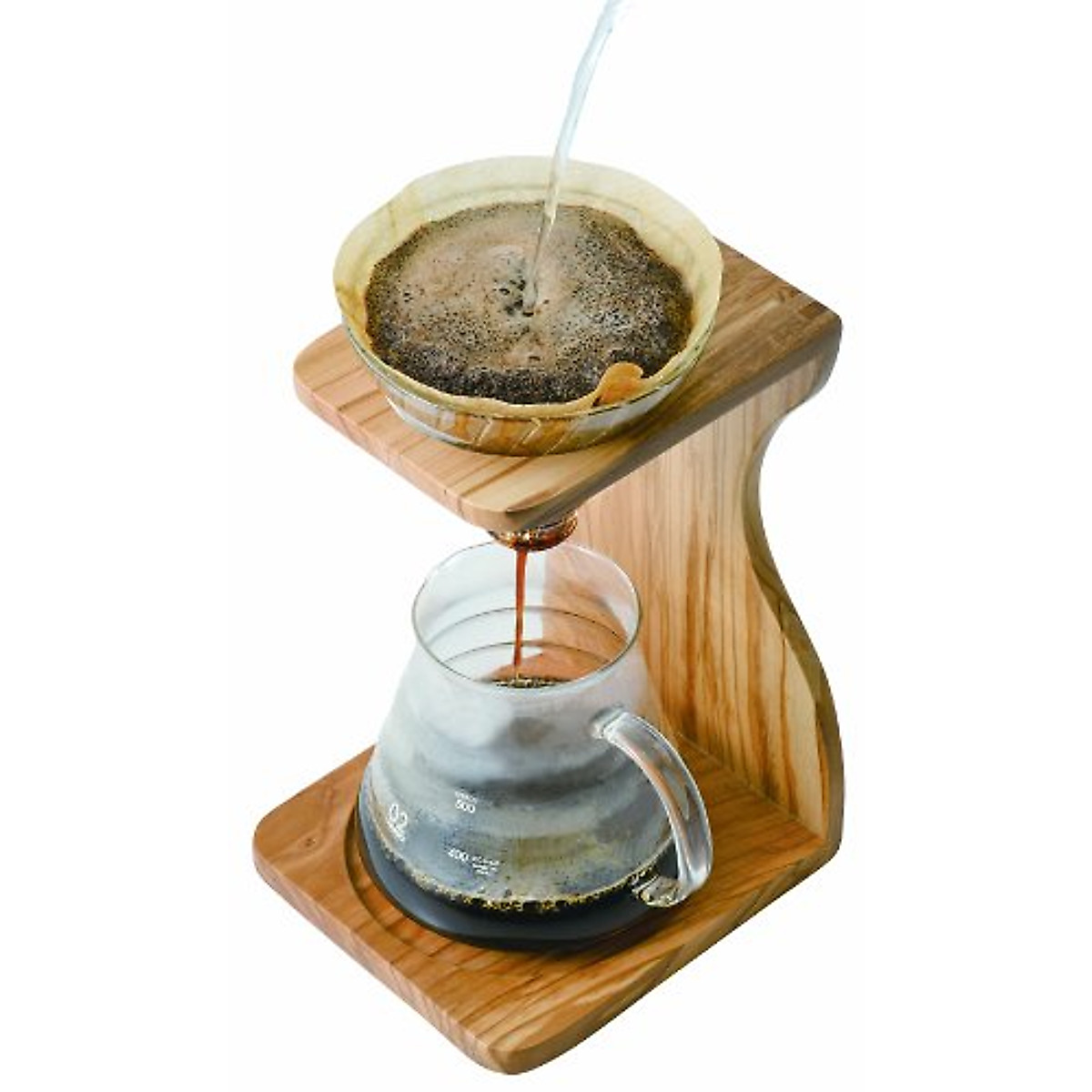Hario V60 Olive Wood Pour Over Stand Set