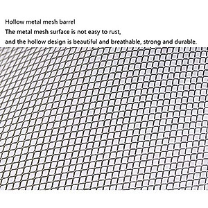 Trash Can Creative Iron Wire Mesh Trash Can Set Living Room Kitchen Bathroom Garbage Bin Office Thick Bamboo Bottom Paper Basket Waste Bin (Color : Purple)