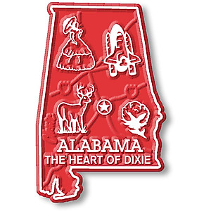 Alabama Small State Magnet by Classic Magnets, 1.5" x 2.3", Collectible Souvenirs Made in The USA