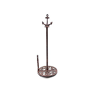 Hampton Nautical Rustic Copper Cast Iron Anchor Paper Towel Holder 16" - Decorative Anchor - Nau