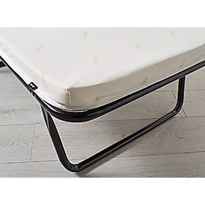 Jay-Be Saver Folding Cot Bed with Rebound e-Fibre Mattress, Lightweight, Regular (101702), Black/White