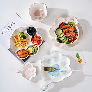 Gaolinci Cute Cat Claw Ceramic Spoon Rests, Easy-to-Clean Kitchen Cutlery Holder (Set of 2)