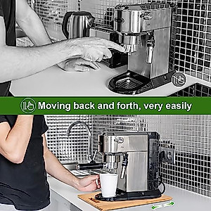 KLEVERISE Appliance Slider - Kitchen Caddy Appliance Sliding Tray Bamboo Wood Countertop Storage Accessory for Kitchen Appliance Coffee Maker Mixer Air Fryer Rolling Slider, Long 12x16