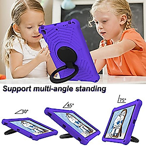Slim Tablet Case Compatible with iPad Air 3 10.5 / iPad Pro 10.5" 2017 Kids - Dropproof Durable Lightweight EVA Case,360 Degree Rotating Multi-Function Handle Kickstand (Color : Purple)