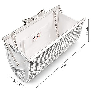 Sumnn Evening Clutch Bag Cocktail Prom Sparkly Rhinestone Crystal Bride and Bridesmaid Wedding Party Formal Purses for Women