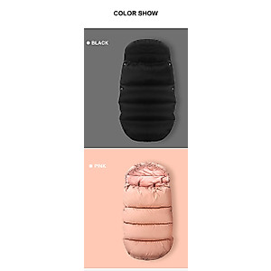 CarlsonBaby Stroller Winter Sleeping Bag- Universal for All Strollers, Footmuff, Waterproof, Windproof (Black)