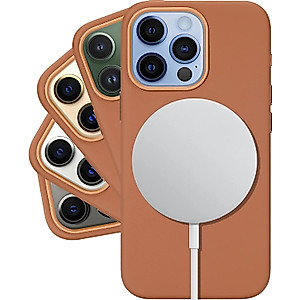 DALANI Compatible with iPhone 14 Pro Max Magnetic Leather Case,Compatible with Magsafe,Leather Cover for iPhone 14 Pro Max - 6.7 inch (Golden Brown)