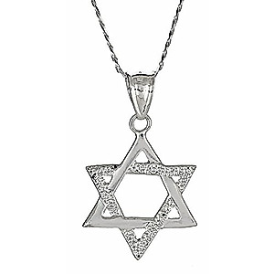 Better Jewelry .925 Sterling Silver Magen David Jewish Star of David Small Pendant w. Chain