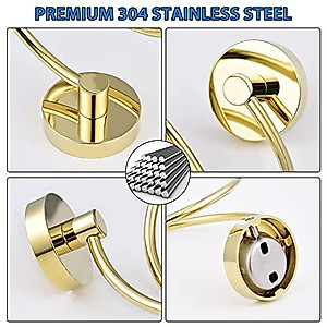 Hair Dryer Holder YUESIMATE Hairdryer Hanging Rack Blower Dryer Holder Bathroom or Bedroom Hair Dryer Organizer Wall Mounted Stainless Steel, 4.33 Inches, Gold