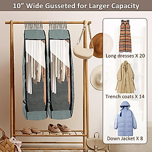2PCS 50”Garment Bags for Hanging Clothes,Chakera Large Breathable Garment Bag for Closet Storage with 10”Gusseted,Clear Clothing Storage Garment Cover for Dress Sweater with Double Zipper,Grey