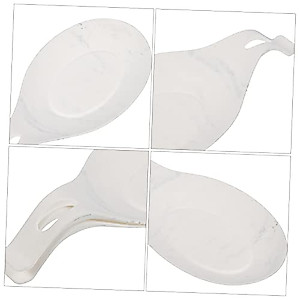 Holibanna 2pcs Silicone Spoon Mat kitchen silicone spoon rest ladle holder coffee spoon rest kitchen spoon holder rubber silicone scraper tableware spoon holder dining table tray