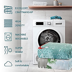 Flannel Fleece Bed Blanket Lightweight Cozy Plush Throw Blanket for Bedroom/Living Rooms/Sofa/Couch, Christmas Gnome Named Tomte Standing in Winter 60" x 80"