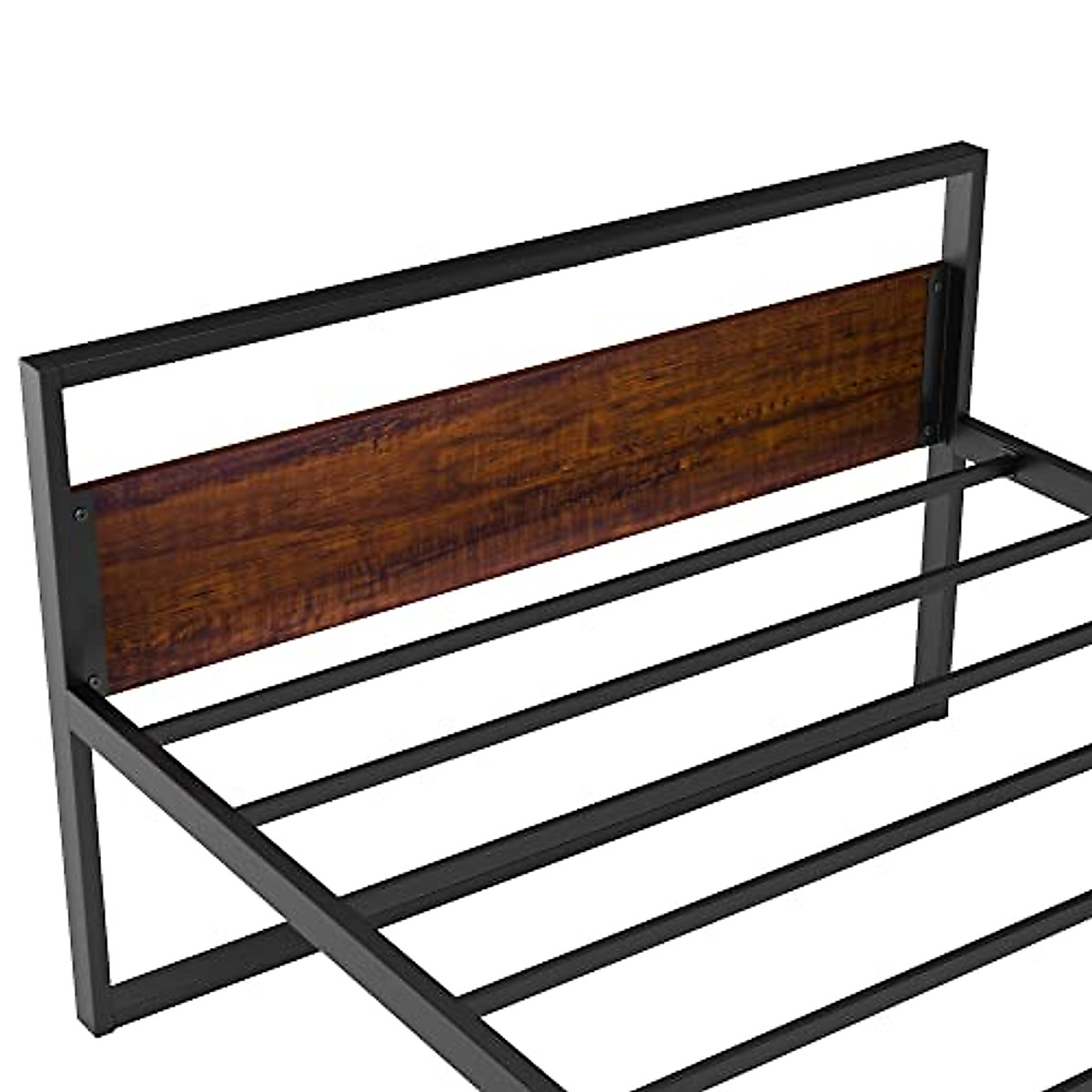 Weehom Metal Platform Bed Frame with Modern Wood Headboard 12" Under Bed Storage Twin DayBed Frame Steel Slat Support Noise Free,No Box Spring Needed