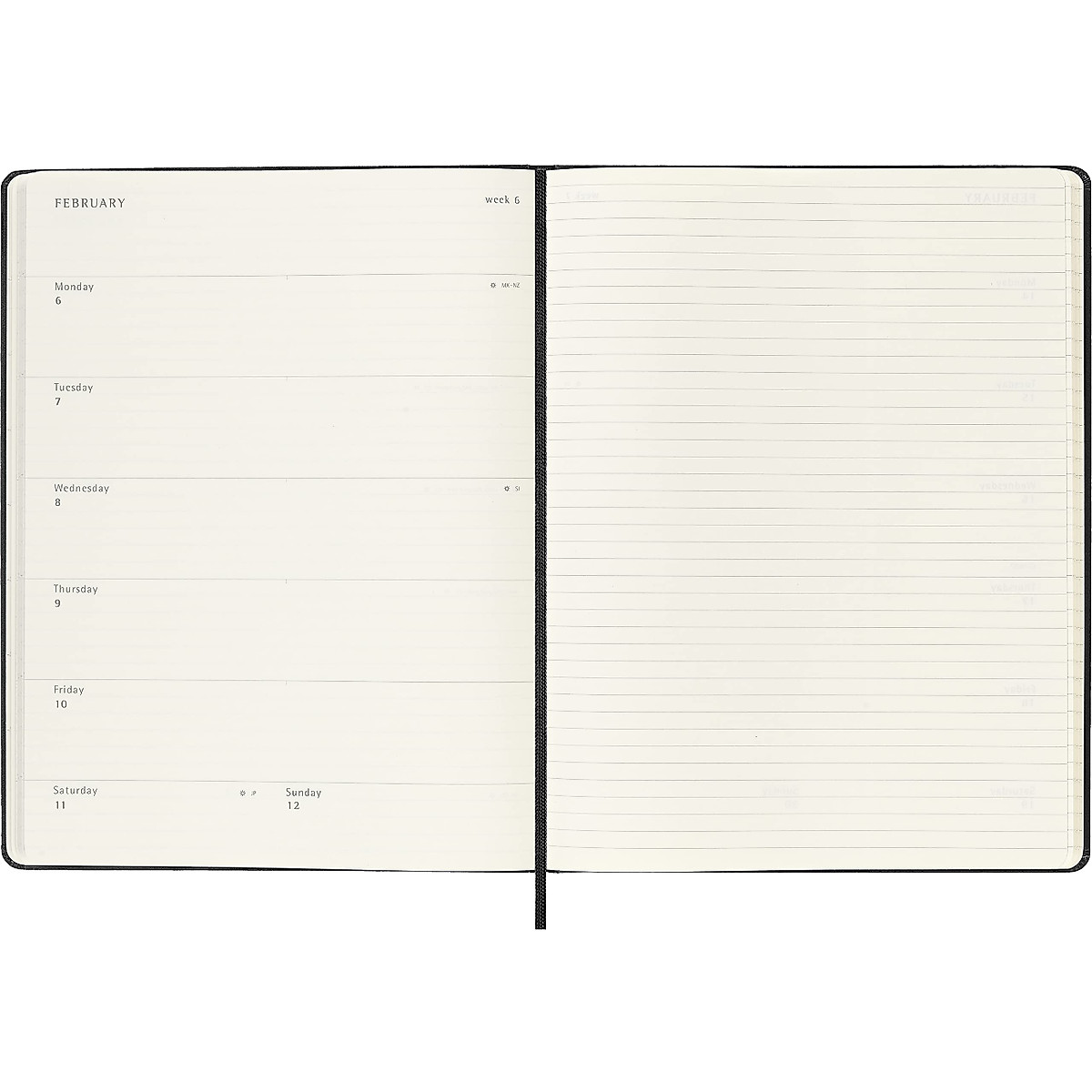 Moleskine Classic 18 Month 2022-2023 Weekly Planner, Hard Cover, XL (7.5" x 9.75"), Black