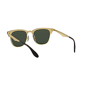 Ray-Ban RB3576N Blaze Clubmaster Square Sunglasses, Brushed Gold/Dark Green, 47 mm