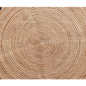 Chouhan International 4x4, 5x5, 6x6,feet Natural Jute Scallop Round Rug, Floor Scalloped Edge Rug Braided Boho Eco Large Circular Handmade Area Rugs