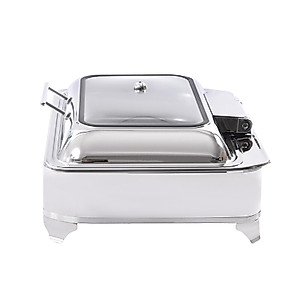 Xuthusman 400W Food Warmers for Parties Buffets Electric, Stainless Steel Buffet Server and Warming Tray, 9L, Chafing Dish Buffet Set - Adjustable Temperature + Hot Plate 1/2