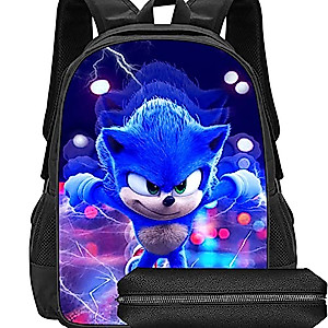 Teens Game Backpack Travel Laptop Backpack 3D Printed Cartoon Dayback Sports Bag for Gift Bookbag with Pencil Case - 11
