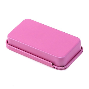 Tighall 8PCS Metal Slide Top Tin Containers Rectangle Tin Box Empty Storage Tins for Lip Balm Candles Crafts Candies Jewelry (2.2"*1.1"*0.4",Pink)