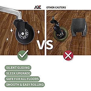 Rollerblade Office Chair Caster Wheels Replacement, 2.8 inch Heavy Duty Casters, Safe for All Floors Including Hardwood and Tile, Set of 5 (Grey/Black)