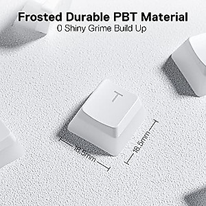 Redragon A130 White Pudding Keycaps, 104 Keys Standard Doubleshot PBT Keycap Set w/Translucent Layer for Mechanical Keyboard, OEM Profile, English (US) ANSI Layout