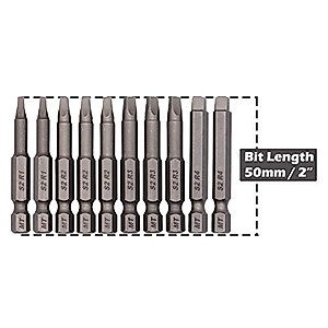 Roberston Bits Set, Square Head Screwdriver, Square Screwdriver bits #1#2#3#4, Scrulox Screwdriver, Impact Rated Bit Sets 10 Piece by Milliontronic