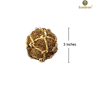 SunGrow Dental Floss Fiber Ball for Rabbit, Cat, Dog, Cleans Teeth to Maintain Healthy Gums, Play Ball, Grinding and Gnawing Treats for Chinchilla, Hamsters, Gerbils