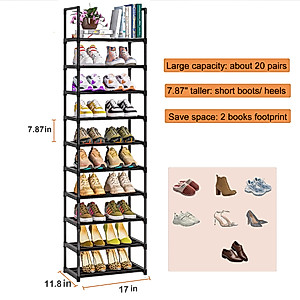 OYREL Shoe Rack, Sturdy Metal Shoe Rack Organizer,Narrow Shoe Rack,Shoe Racks for Closets,Shoes Rack,Shoe Stand,Shoe Shelf
