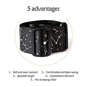 WINGOFFLY Guitar Strap Leather Ends Length Adjustable for Electric Guitar Acoustic Guitar Ukulele and Bass Top Grade(Star River)