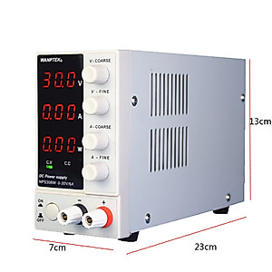 WANPTEK NPS306W DC Power Supply Variable, 30V 6A Adjustable Switching Regulated DC Power Supply Digital Regulated Lab Grade for Research Institutes, Laboratories, Factories White