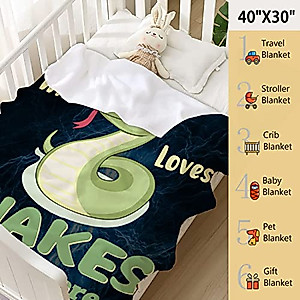Abheda Snakes Custom Blanket for Girl Women Just A Girl Who Loves Snakes Blanket Personalize NameSuper Blanket Soft Throw Warm Gift for Snakes Lover Birthday Graduate Blankets 60"X50" for Teen