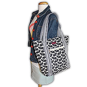 Bungalow 360 Vegan Striped Tote Bag (Bat)