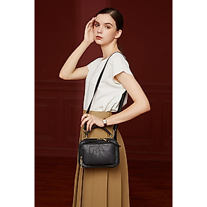 Crossbody Bags for Women, Trendy Design Satchels Shoulder Bag Handbags Tote Bag Double Zip Top-Handle Bags Camera Bag Purse (black)