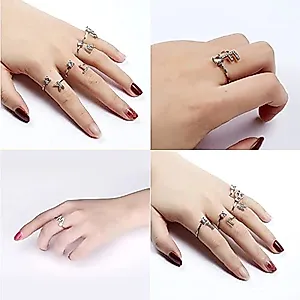 SITUMEIZI A Initial Letter Rings for Women Girls Adjustable Stainless Steel Alphabet Rings