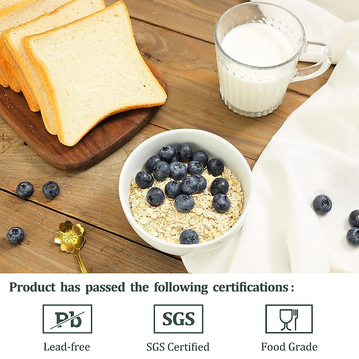 Yedio Porcelain Bowls Set and Porcelain Square Bowl Bundle