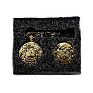 Pinnacle Awards Railroad Approved Railway Regulation Standard Train Pocket Watch 150th Spike Anniversary 4 Passenger Unit F40PH